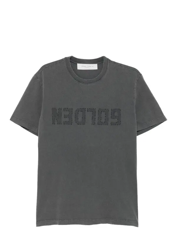 GOLDEN GOOSE Logo Cotton T Shirt - Grey