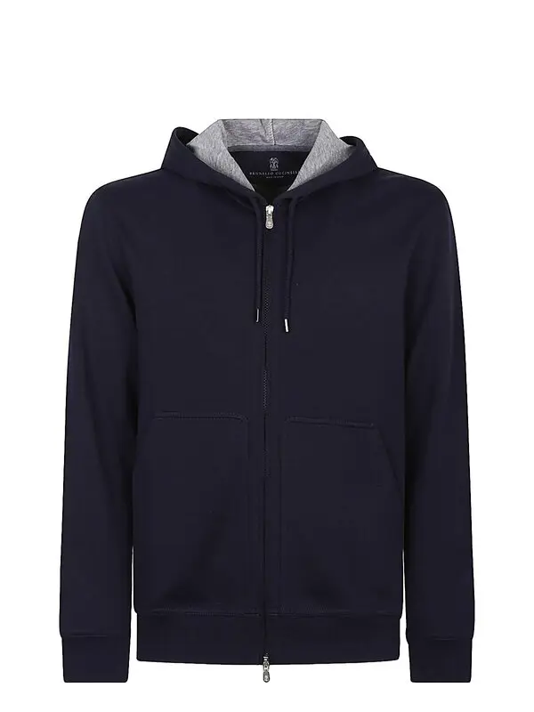 Brunello Cucinelli Cotton-blend Hoodie - Blue