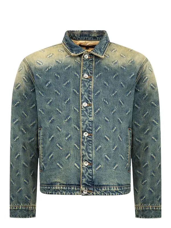 WHO DECIDES WAR BY EV BRAVADO Thread Plate Trucker Jacket - Blue