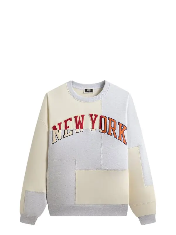 Kith For The New York Knicks Patchwork Fleece Crewneck Sweatshirt - Grey