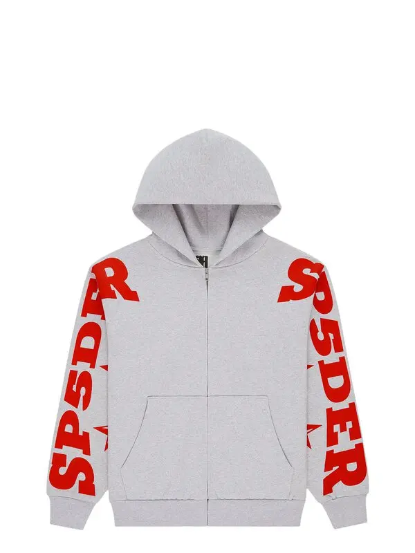 SP5DER Mx555 Zip Hoodie - Grey