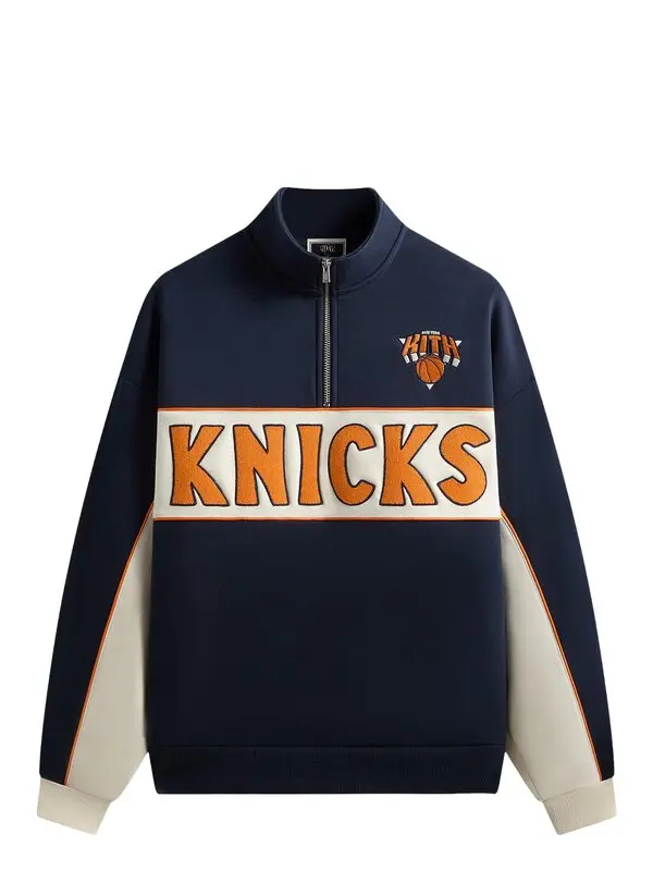 Kith For The New York Knicks Coach Vintage Nelson Quarter Zip - Black