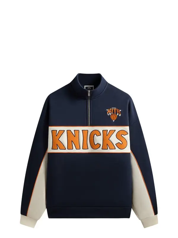 Kith For The New York Knicks Coach Vintage Nelson Quarter Zip - Black