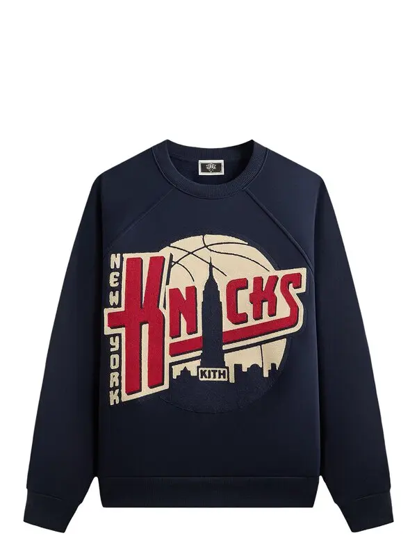 Kith For The New York Knicks Vintage Nelson Raglan Crewneck - Black