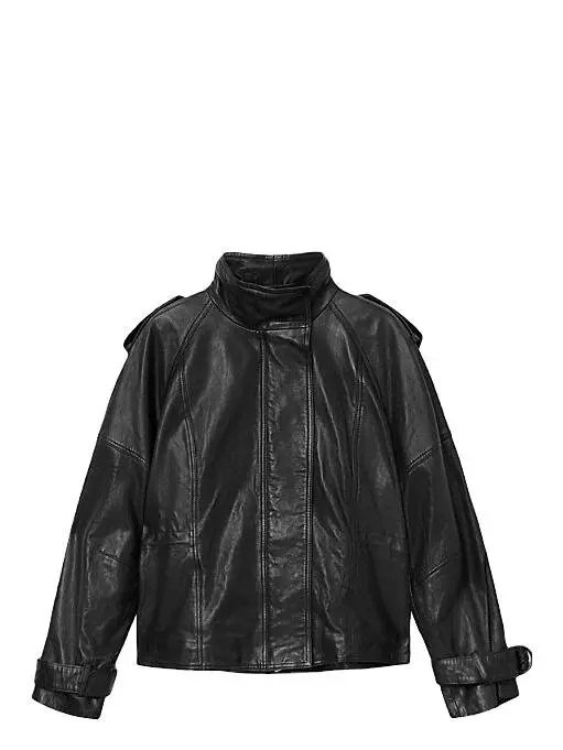 ALLSAINTS Serne Relaxed-fit Leather Jacket - Black