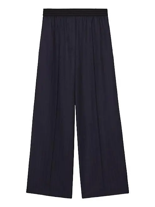 REISS Neave Pinstripe Wool-blend Trousers - Navy