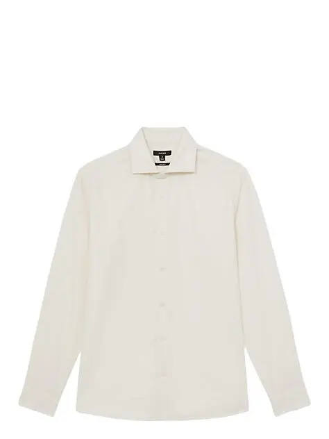 REISS Velma Cutaway-collar Cotton Shirt - White