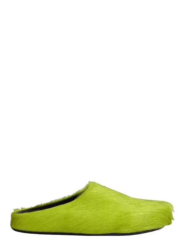 Marni Calfskin Fussbett Sabot Mule - Light Lime