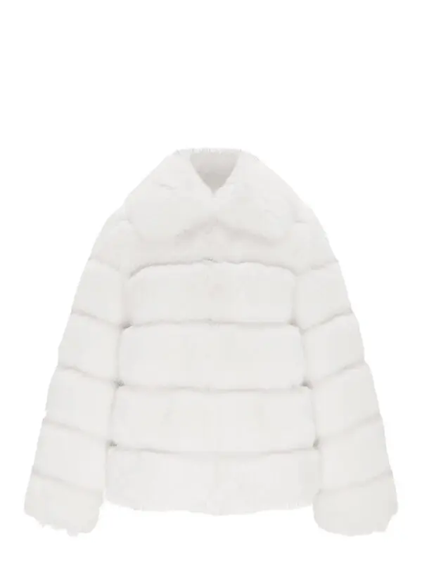 LYLA GRANT Fur-free Quilted Faux Fox Coat - White