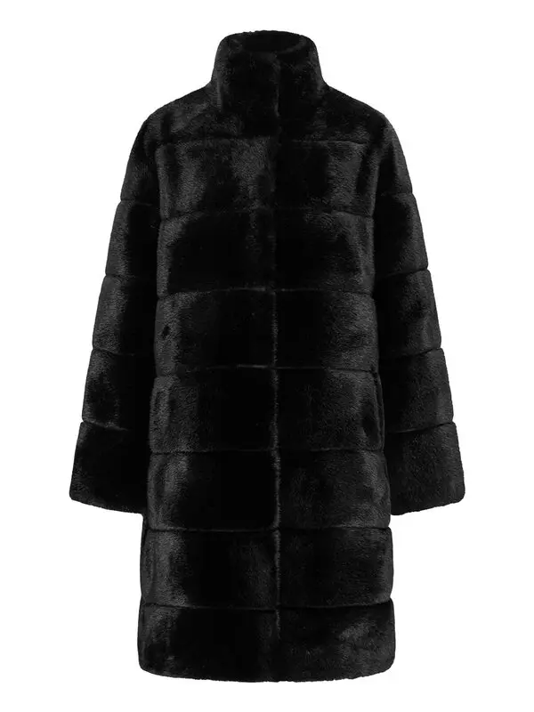 LYLA GRANT Fur-free Reversible Faux Mink Coat - Black Blac