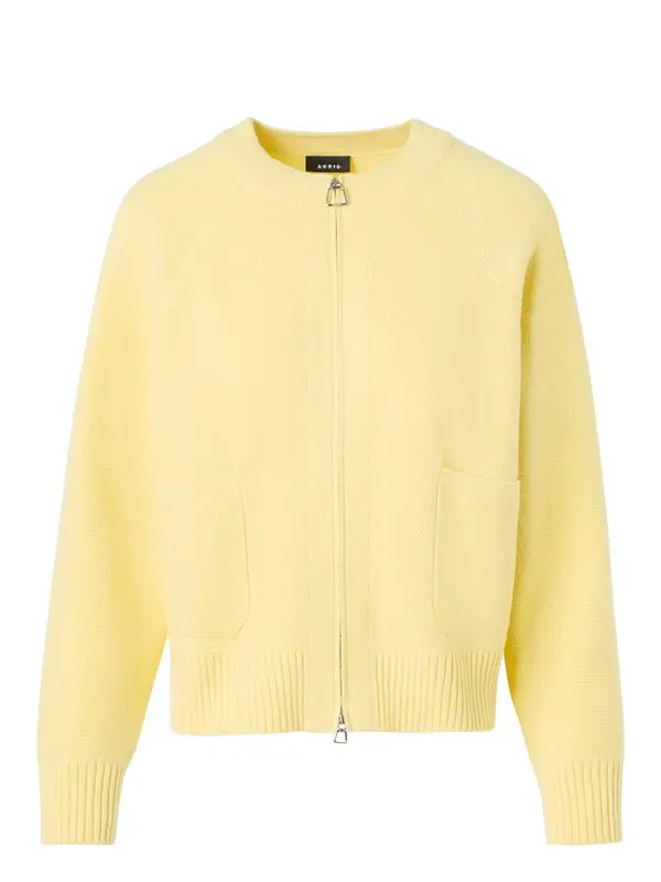 Akris Cashmere Pique Knit Zip Cardigan - Sun