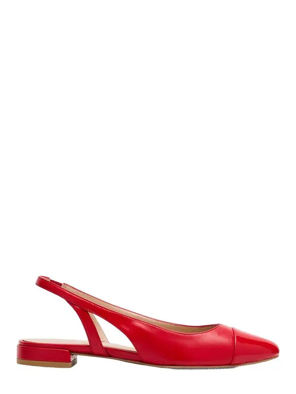 STUART WEITZMAN Leather Slingback Ballerina Flats - Cherry