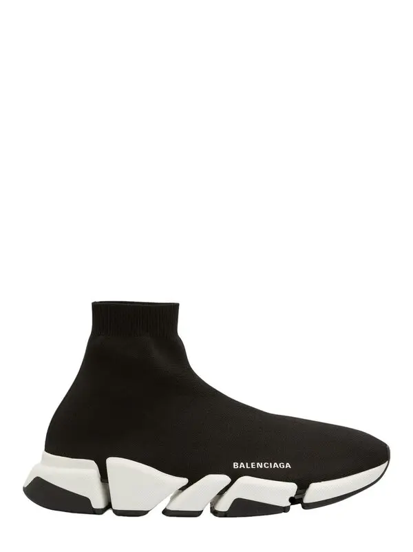 Balenciaga Speed Lt. 20 Knit Sock Trainer Sneakers - 1015 Black/white/black