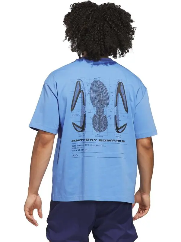Adidas Anthony Edwards Gfx Schematic Tee - Blue Fusion
