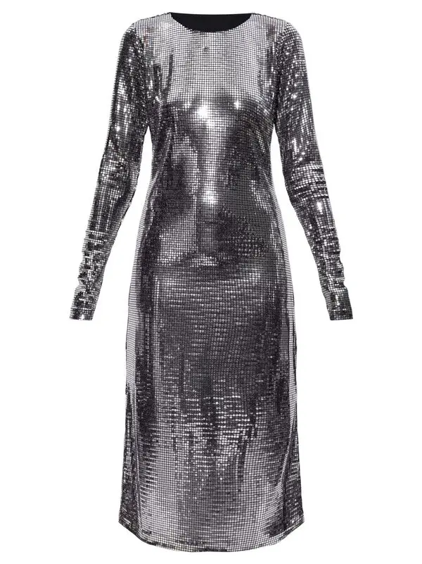 MAISON MARGIELA Metallic Midi Dress - Silver