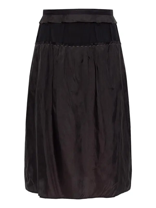 MAISON MARGIELA Topstitched Flared Skirt - Black