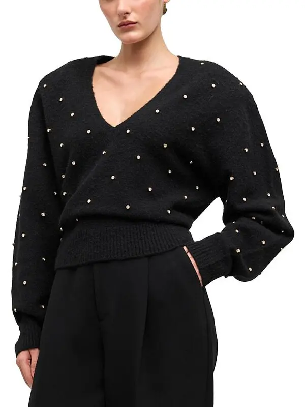 Ronny Kobo Corin V-neck Sweater - Black
