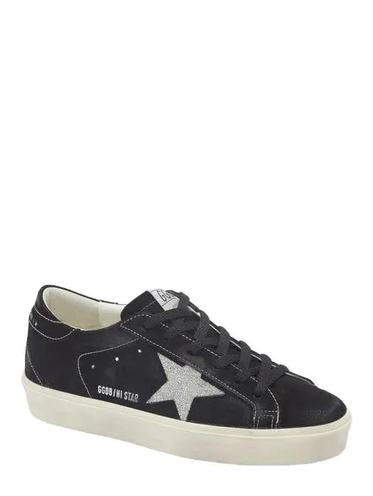 GOLDEN GOOSE Hi Star Sneaker - Black/silver