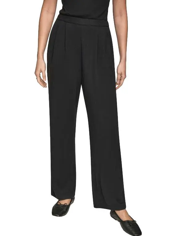 Donna Karan New York High-waist Wide-leg Pull-on Trousers - Black