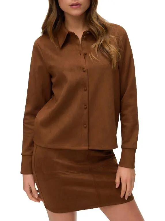 Vero Moda Faux Suede Button-up Shirt - Emperador
