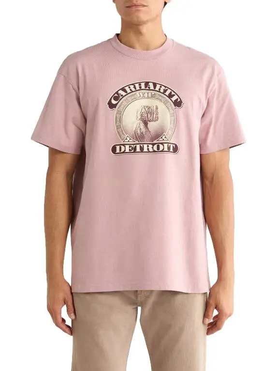 Carhartt Work In Progress Cold World Organic Cotton Graphic T-shirt - Glassy Pink