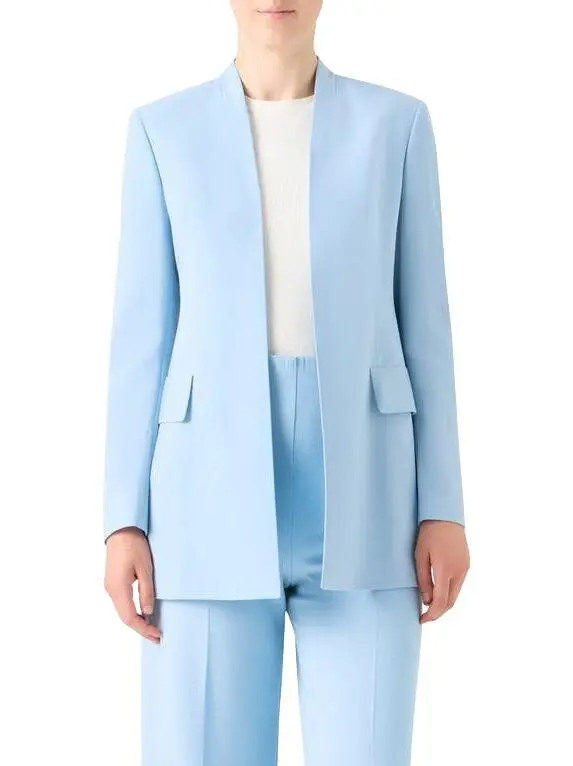 Akris Alvar Wool Blend Double Face Cardigan Jacket - Powder Blue
