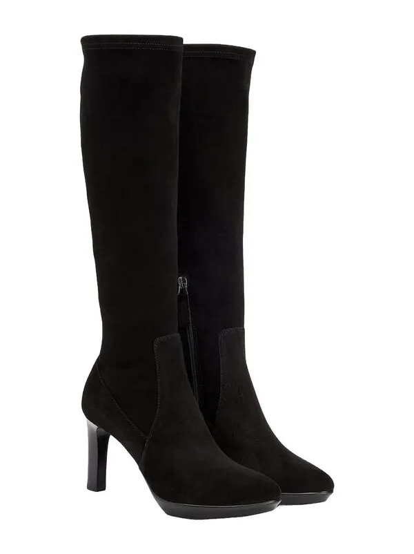 Aquatalia Rhumba Weatherproof Knee High Boot - Black Suede