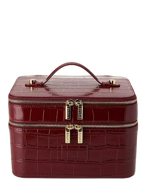 ETOILE COLLECTIVE Duo Vanity Case - Burgundy Croc