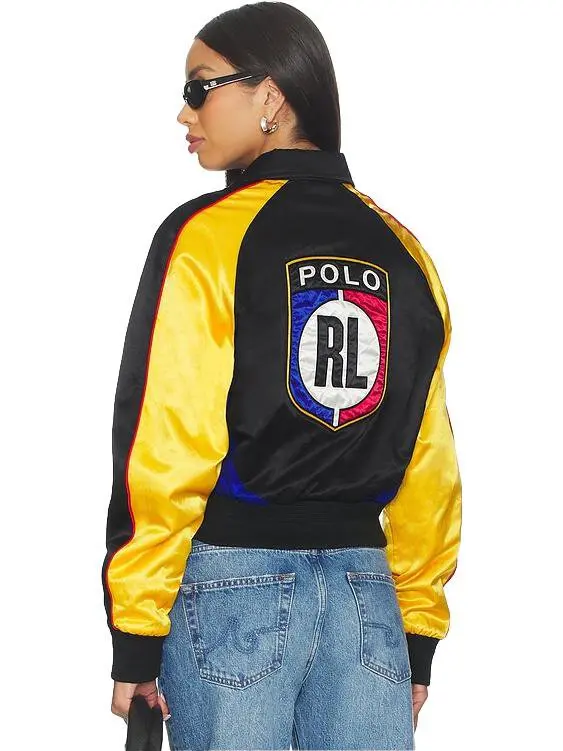 Ralph Lauren Satin Bomber Jacket - Polo Black Multi