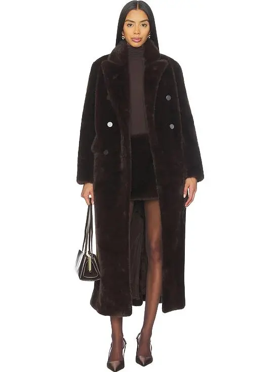 SUSANNA CHOW Yvonne Faux Fur Coat - Brown