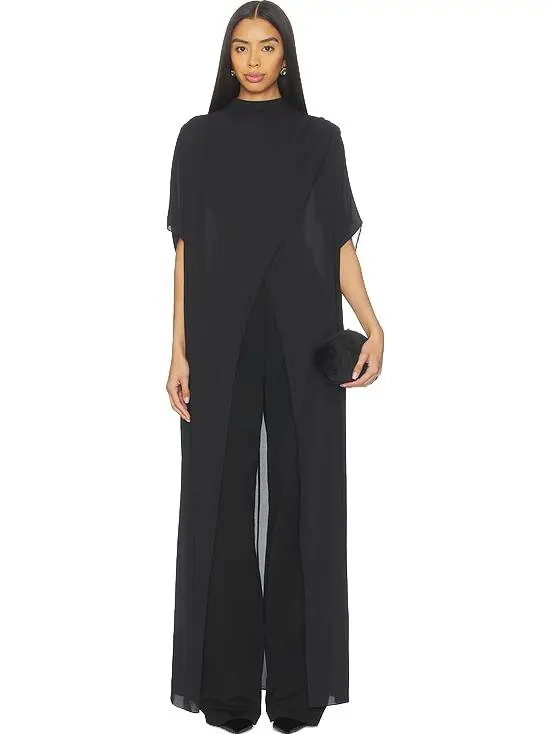 Lapointe Mock Neck Maxi Top - Black