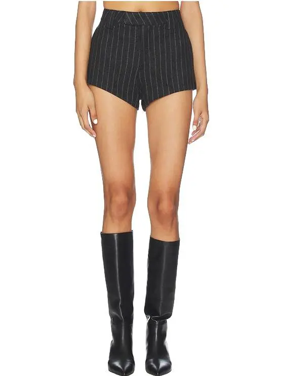 AFRM The Tailored Hot Shorts - Dark Grey Stripe