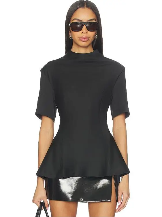 Remain Birger Christensen Suiting Peplum Top - Black