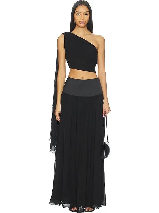 Posse Solene One Shoulder Top - Black