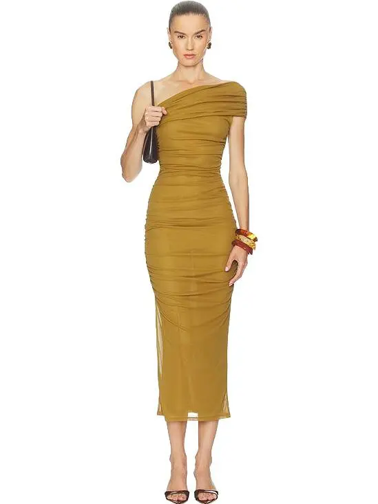 CAMILA COELHO Aleda Midi Dress - Chartreuse