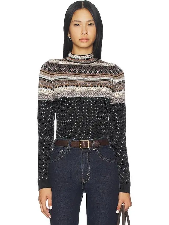 Free People Winter Warmer Bodysuit - Black Ivory Combo