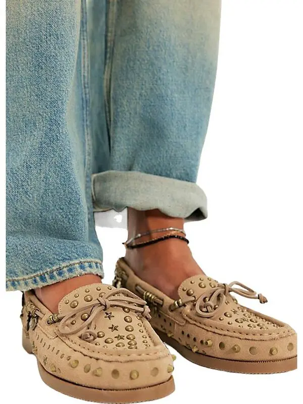 Free People Stargazer Boat Shoes - Taupe