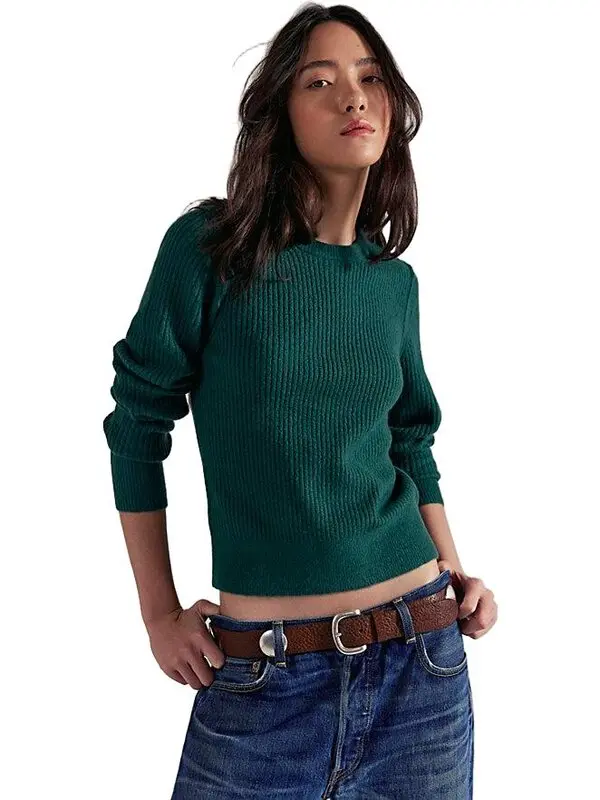 Free People Ever After Knit Pullover - Rainforest