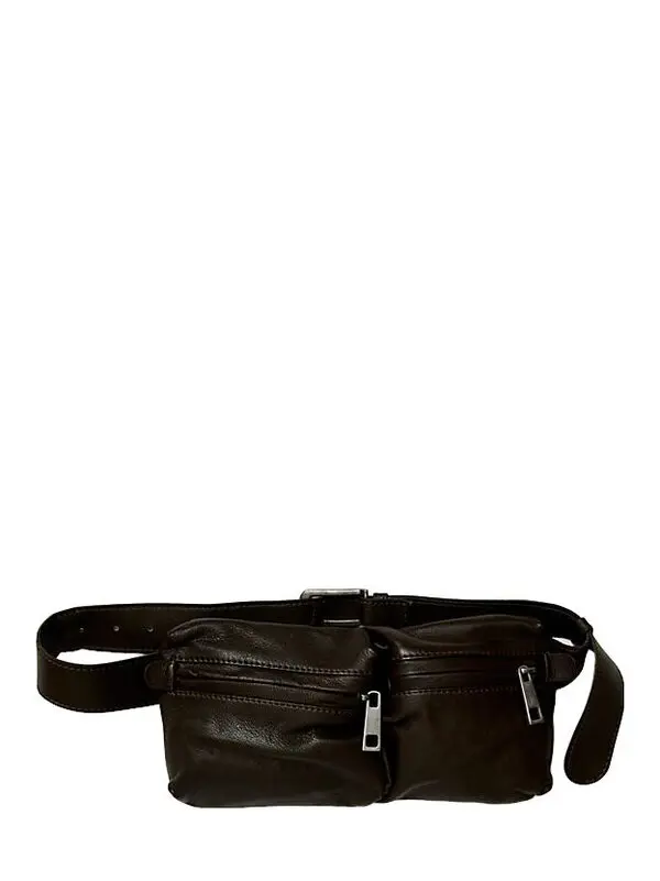 Free People Pinto Pocket Leather Belt - Tapenade
