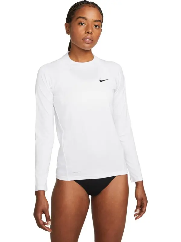 Nike Essential Long-sleeve Hydroguard Swim Shirt - White