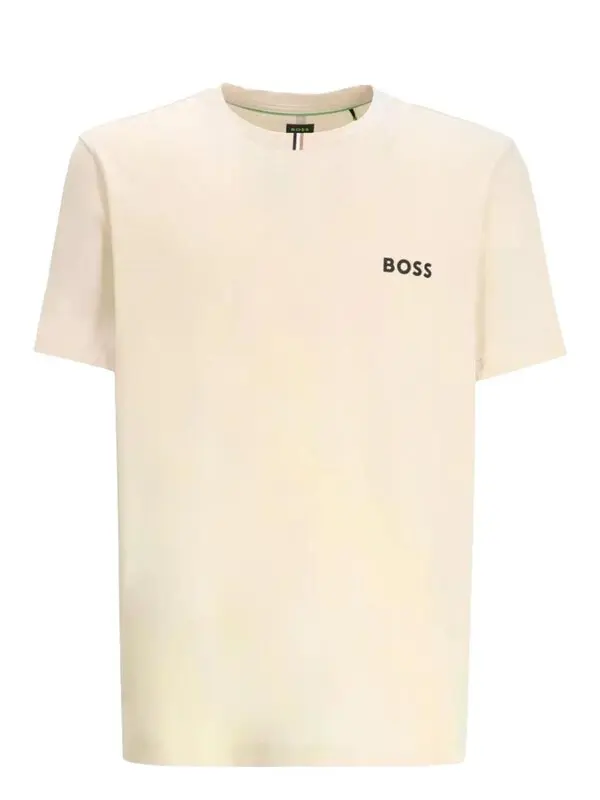 BOSS Logo-detail Cotton T-shirt - Neutrals