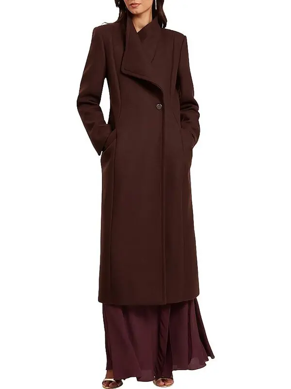 Ted Baker London Mindee Wool-blend Coat - Dark Brown