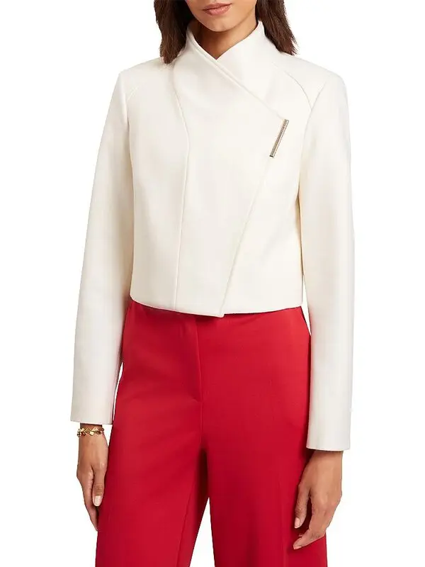 Ted Baker London Wool Blend Wrap Jacket - Ivory