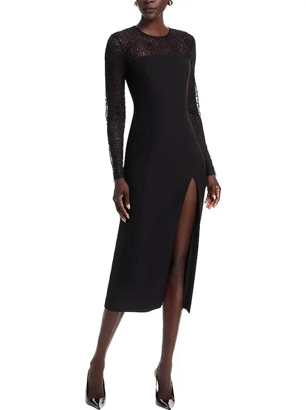 TOCCIN Loretta Lace Midi Dress - Jet/jet