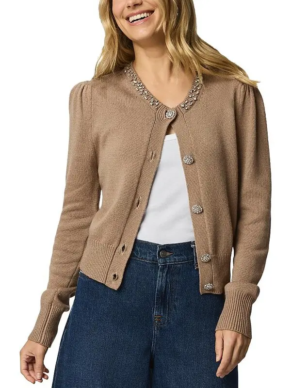 Splendid Montana Crewneck Cardigan Sweater - Macchiato