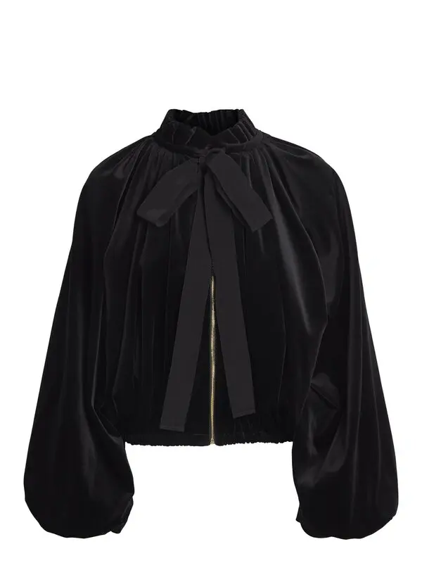 Patou Velvet Blouson Jacket - Black