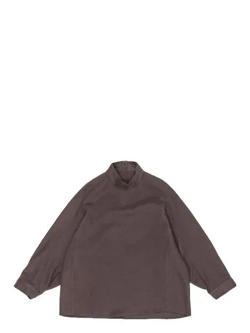 Bimba Y Lola Cotton/wool Mandarin Collar Shirt - Dark Brown