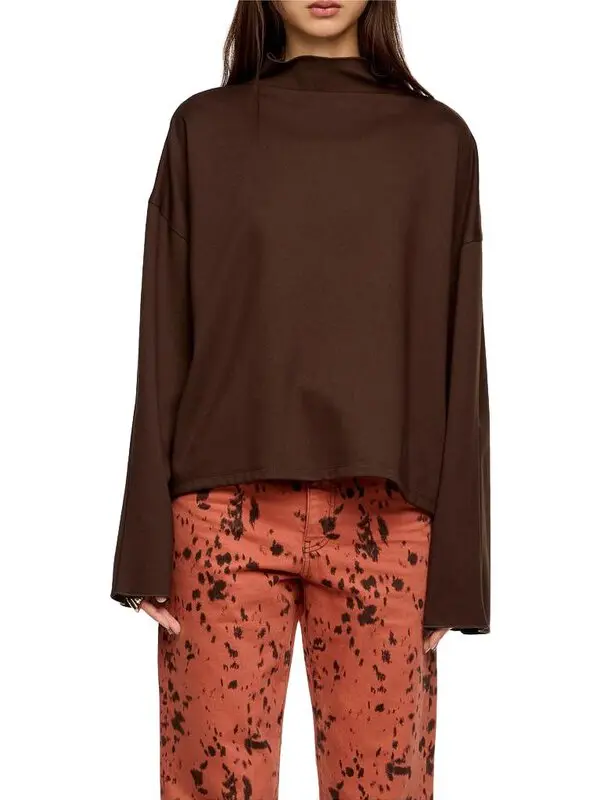 Bimba Y Lola Ponte Di Roma High Neck T-shirt - Dark Brown