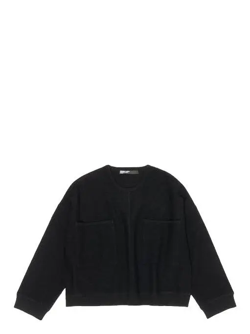 Bimba Y Lola Wool Boxy Cropped Top - Black