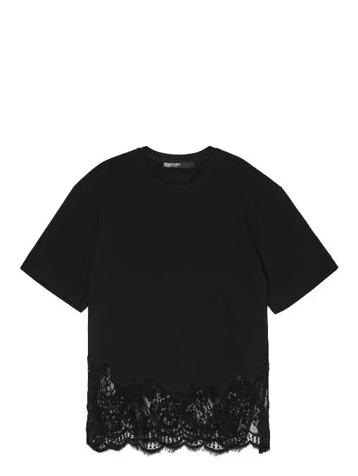 Bimba Y Lola Oversized Lace T-shirt - Black